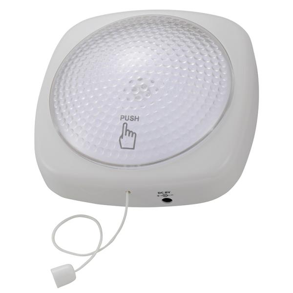 【 特 長 】● 電池式で配線不要。照明器具のない、ちょっとした暗がりに簡単に取り付けできます。● プッシュ式／プルスイッチ式の便利な2WAYスイッチです。● 別売りの専用USB電源コードを使用すれば、USBポートからの電源供給が可能です。...