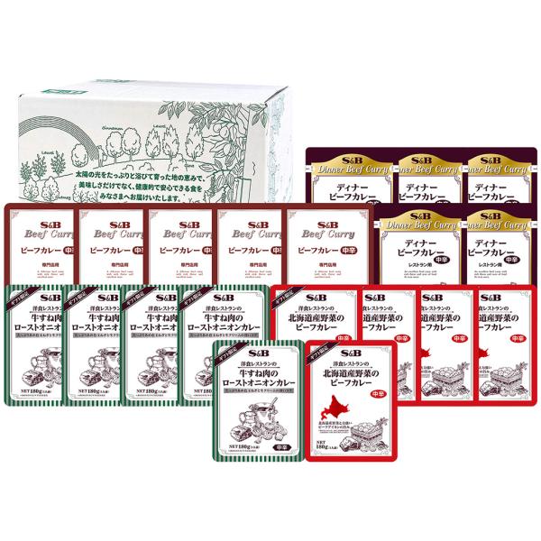 【発売日：2025年05月21日】レストランなどでもご利用頂ける業務用レトルトカレー２種とオリジナル商品２種が各５個ずつ入ったこだわりの詰合せセットです。※こちらの商品のギフト対応は行っておりません。［業務用レストランディナービーフカレー中...