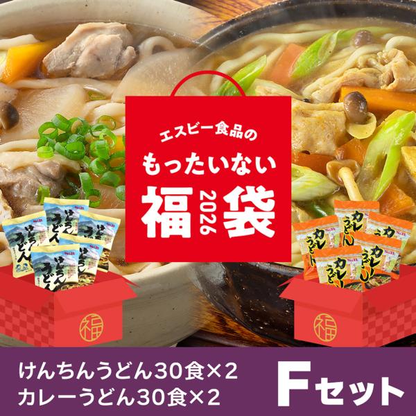 【発売日：2026年01月14日】＼単品計通常価格15,680円が31％OFF／賞味期限が近いため今だけお得に購入できます。当店人気のけんちんうどん・カレーうどんのお得な福袋！【セット内容】けんちんうどん30食・カレーうどん30食（計60食...