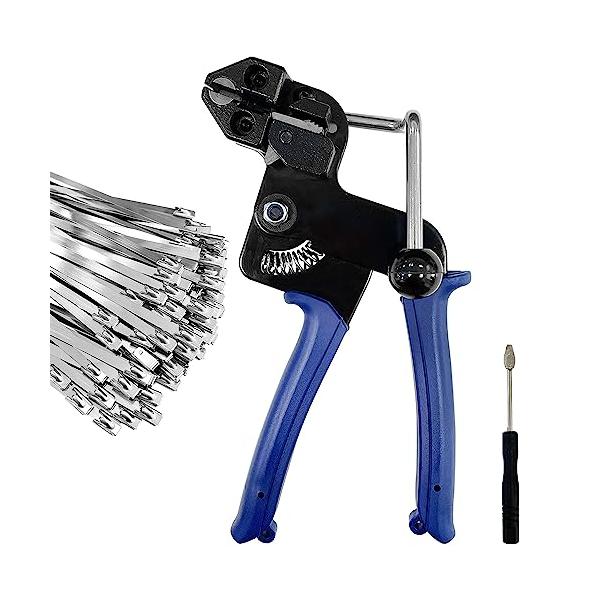 基本仕様素材：メタル、炭素鋼；適応メタルタイ：最大幅12mm；最大厚さ0.3mm；重量：520g；セット内容：ステンレス結束バンド4.6*300mm100本入りメタルタイ結束 工具セットメタルタイ結束工具*1；ステンレス結束バンドと切断工具...