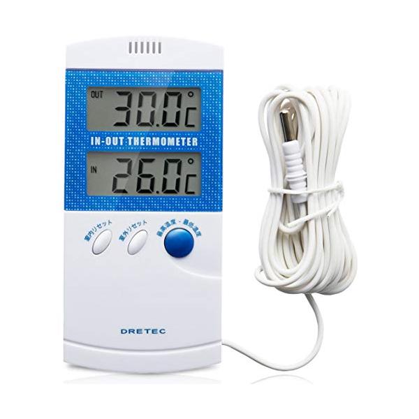 サイズ:幅52×奥行17×高さ115mm室内表示温度範囲:-10~50度室外表示温度範囲:-50~70度付属品:スタンド/マグネット/壁掛け用フック穴/電池単4形乾電池×1個スタンド、フック、マグネットでの設置が可能で、置き場所に困らず便利...