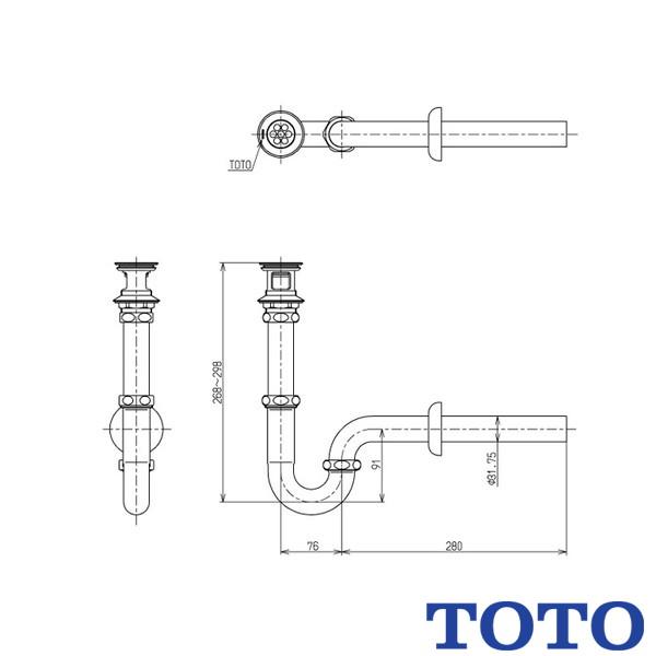 TOTO 壁排水金具 T6BMP Pトラップ