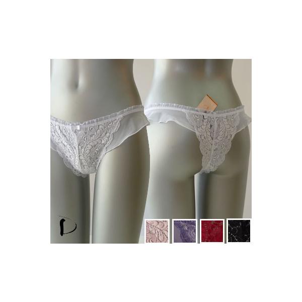 総レースとバックのデザインが美しいTバックショーツ。サイズ：M（ヒップ87〜95cm）　日本製　KT素材：ナイロン85％・ポリウレタン15％　＊クロッチは綿です。Tバック ショーツ レース レディース