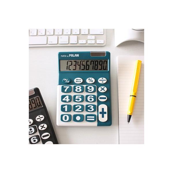 ■商品サイズ：横幅106 x 縦幅145 x 厚さ21mm■10桁表示■電源：ソーラーとボタン電池併用■ブリスターパック●スペインのステーショナリーブランド「ミラン」のカルキュレーター(電卓)です。斬新なデザインやカラーで、デスクの上をスタ...