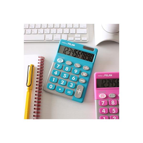 ■商品サイズ：横幅106mm x 縦幅145mm x 厚さ21mm■10桁表示■電源：ソーラーとボタン電池併用■ラバータッチ加工●スペインのステーショナリーブランド「ミラン」のカルキュレーター(電卓)です。斬新なデザインやカラーで、デスクの...