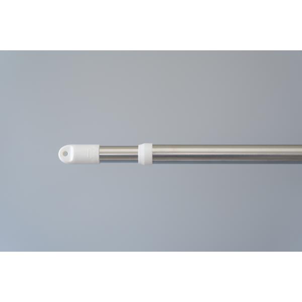 軽くて移動に便利な細径（内菅φ22.2mm・外菅φ25.4mm）のスリムな伸縮物干し竿です。サビに強く、清潔なステンレスパイプを使用しています。竿の両端が伸縮しますので、長さをスペースに合わせて調節できます。スチールパイプの表面にステンレス...