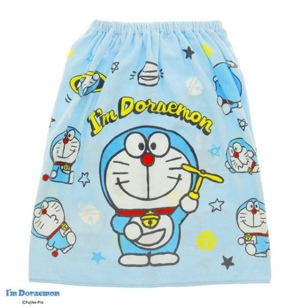 丸眞 マルシン マキマキタオル 巻きタオル 60cm丈 アイムドラえもん ラッキーブルー ラップタオル 水泳小物 スイミング プール タオル 440560M