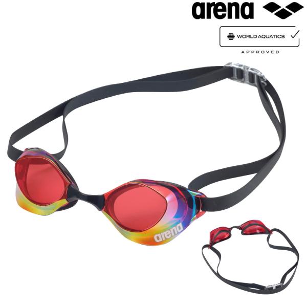 アリーナ ARENA 水泳 レーシングゴーグル アクアフォーススイフトエース ミラーレンズ レンズパッド付 WA承認モデル スワイプくもり止め AQUAFORCE SWIFT A AGL-O400MS-3