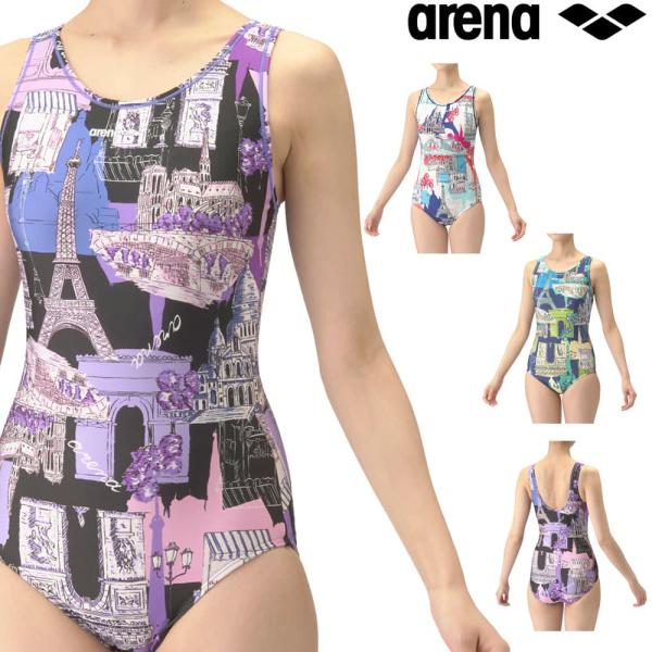水中でも動きやすく、着脱のしやすさを兼ね備えた水着です。女性用 水泳 アクアビクス 水中ウォーキング XOサイズ有り商品名：アリーナ ARENA フィットネス水着 レディース フィットネスワンピース Uバック 差し込みパッド付き フルダル2...