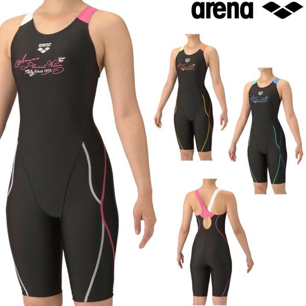 アリーナ ARENA フィットネス水着 レディース フィットネスワンピーススパッツ オープンバック ハーフレッグ ひっかけパッド オールインワン AQUA EXA ダブルエステルWR パッド付き 2025年秋冬モデル AS5FWF10L