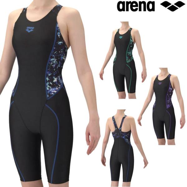 アリーナ ARENA フィットネス水着 レディース AQUA EXA ダブルエステルWR フィットネスワンピーススパッツ カバーバック ハーフレッグ ぴったりパッド パッド付き オールインワン 2026年春夏モデル AS6SWF13L