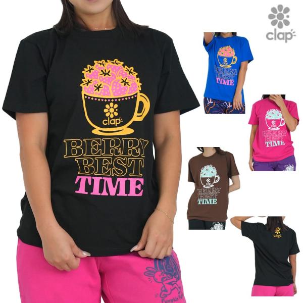 クラップ CLAP クラップストロベリー ティー レディース Tシャツ 半袖 スポーツアパレル トレーニング フィットネス 女性 CTS25074