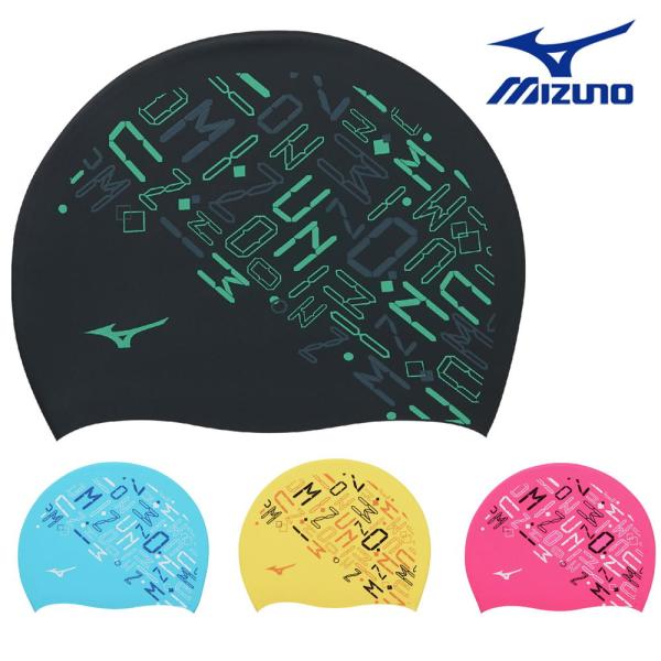 ミズノ MIZUNO 水泳 シリコーンキャップ スイムキャップ 水泳小物 デジタル英字 2025年秋冬モデル N2JWC545