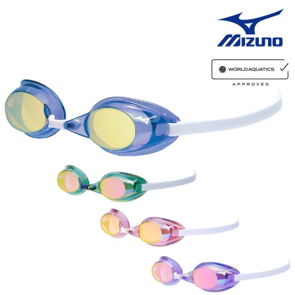 ミズノ MIZUNO 水泳 レーシングゴーグル ミラーレンズ ノンクッションタイプ WORLD AQUATICS承認モデル fina承認 競泳 2024年春夏モデル N3JEB751