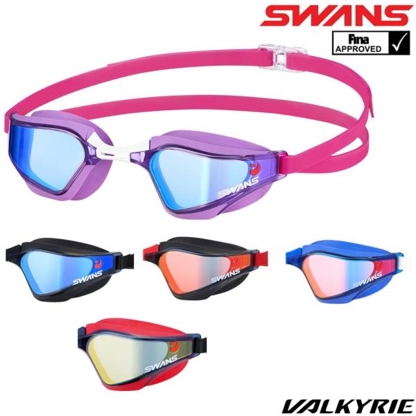 スワンズ SWANS 水泳 レーシングゴーグル ヴァルキリー MITミラーレンズ クッション付き FINA承認 WA承認 競泳 VALKYRIE SR-72MITPAFAB