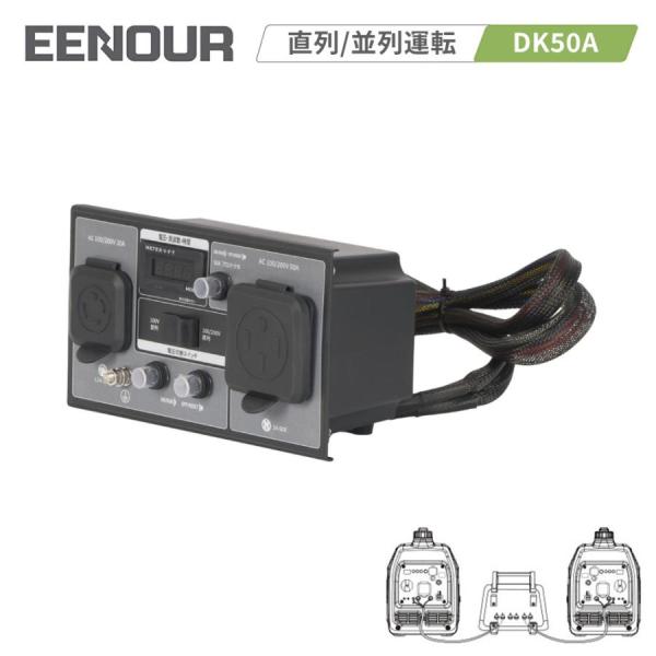 ■DK50Aについて相数：単相定格電圧：100V/200V定格電流：30A/50A定格出力：3.0kVA/5.0kVA(100V時)、6.0kVA/10.0kVA(200V時)定格周波数：50Hz/60Hzコンセント規格：NEMA L14-...