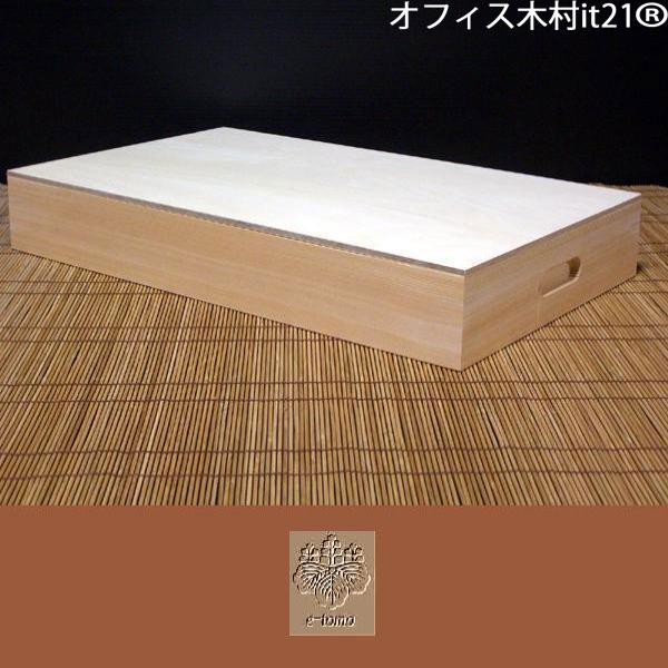 打ったそば・ついた餅を一時保管、便利な「白木の生舟　大」（蕎麦道具）スプルス・シナベニア、30×50×高さ7.5センチ 餅箱としてもご使用になれます