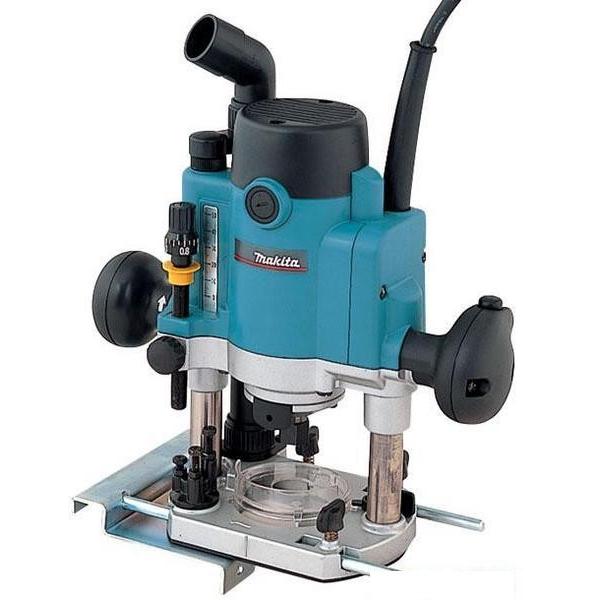 マキタ ルーター RP0910 8mm 昇降微調整機構で切削深さが0.5mm単位で決まる●高剛性アルミブラケットで安定切削＋高精度●シャフトロック付 ●チャック孔径 8mm【仕様】能力： 取付可能ビット軸径8、6mm回数： 27000min...