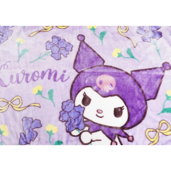 ブランケット ひざかけ サンリオ クロミ クロミとお花 パープル 70×100cm 防寒対策 キャラクターふわふわ肌触り　お昼寝用にも　冬の必須アイテムリラックスタイムやお仕事中、車内での移動中など防寒対策　持ち運びに便利お昼寝、読書中にあ...
