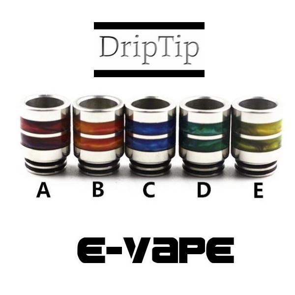 SS製　ドリップチップ　810ステンレス製のドリップチップです。柄の部分はエポキシ樹脂A   レッド×ブルーのマーブルB   オレンジ×イエローのマーブルC   ブルー×パープルのマーブルD   ブルー×グリーンのマーブルE   イエロー×...