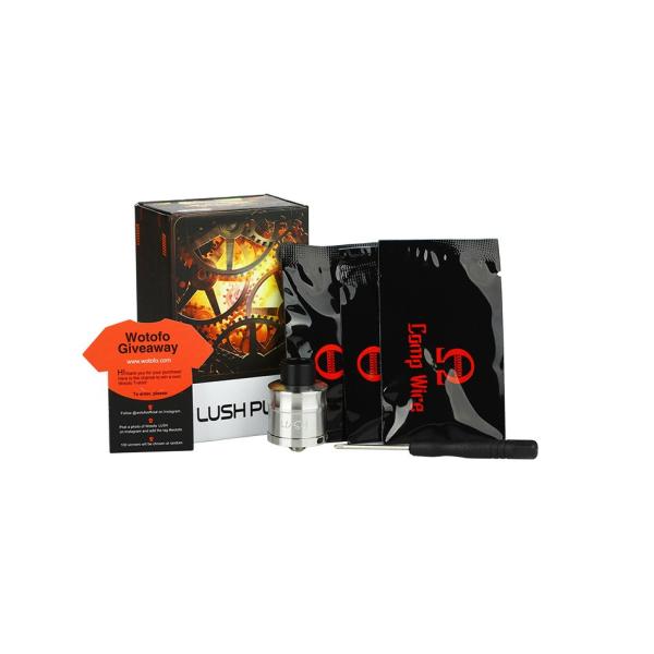 Wotofo Lush PLUS 24mm RDAボトムエアフロー、大きめのワイヤーホイール爆煙RDAです。味も良し！立ち上がり良し付属品1.ドラーバー2.Comp wireパックComp wireパックの中身1.予備Oリング2.ワイヤー3...