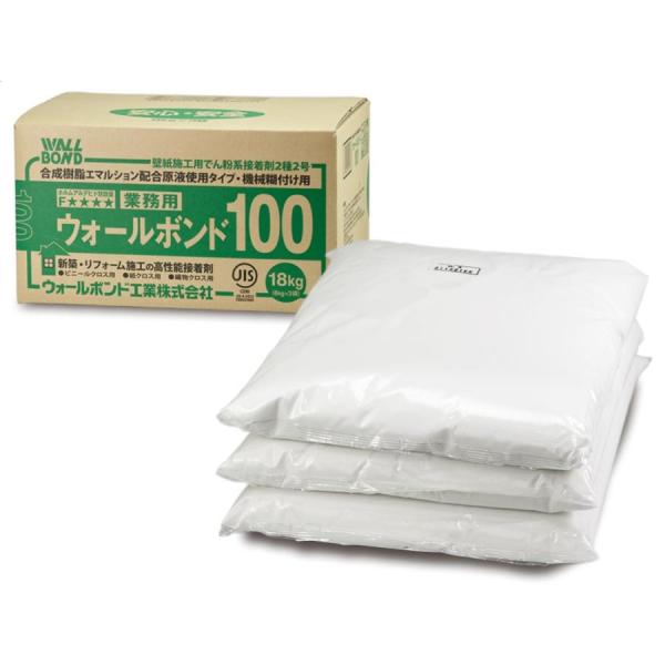 接着剤 ウォールボンド株式会社 カベクロス ウォールボンド100 6kg×3 (3袋入1セット)【品番】ウォールボンド100【容量】18kg【タイプ】無希釈(原液)タイプ【施工可能面積】100?120m2/18kg【種別】 でんぷん系接着剤...