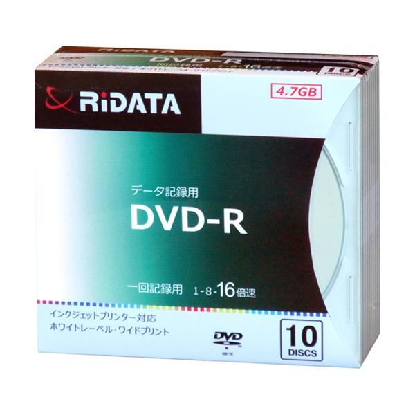 RiDATA D-R16X47G.PW10P SC B データ用DVD-R 5mmスリムケース10枚入 120