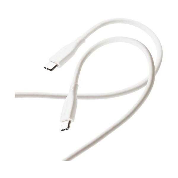 エレコム　MPA-CCSS10WH　USB-C　to　USB-C　充電ケーブル　1m　PD対応　最大60W　超急速　シリコン素材　なめらか　柔軟性　高耐久　ホワイト 500