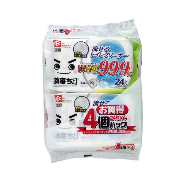 レック　GN流せる除菌トイレクリーナー24枚4個パック 446