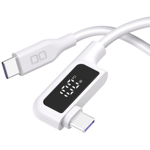 ＣＩＯ ディスプレイ表示付き L字型シリコンケーブル CtoC 100W 1m CIO-SLL-SC-CC1-WH 500