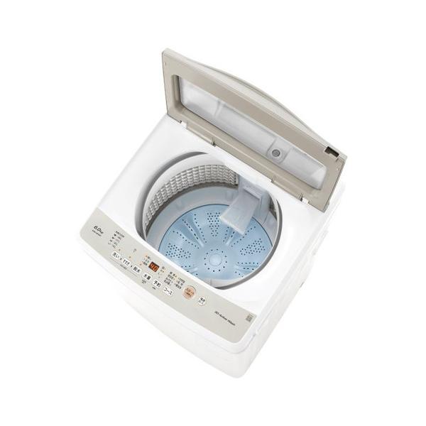 AQUA 全自動洗濯機 上開き 洗濯6kg 幅52.5cm 3Dアクティブ洗浄&amp;高濃度クリーン浸透 ほぐし仕上げ AQW-S6A(W) ホワイト系 40