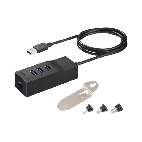 バッファロー　BSH4A110U3VBK　USB3.0セルフパワーハブ　4ポートタイプ　テレビ背面取り付け金具付き　ブラック 131