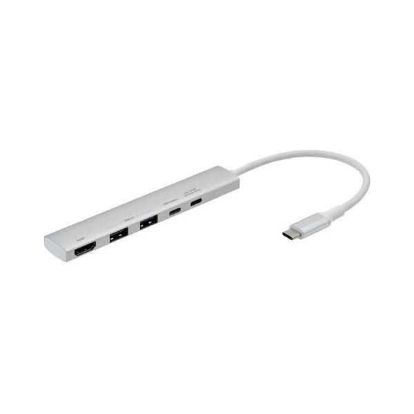 ナカバヤシ UD-C10SL スリムドッキングステーション PD対応 Type-C 5in1  シルバー 126
