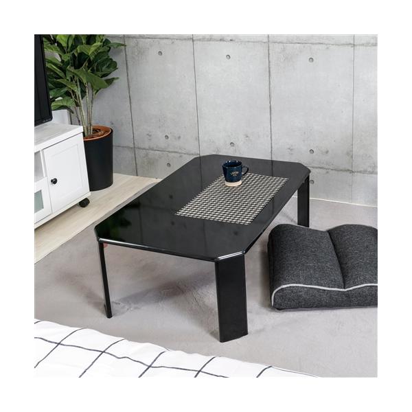 [幅75]ローテーブル 折りたたみ収納 UV塗装 幅75x奥行50x高さ32cm ブラック ルーチェ 448