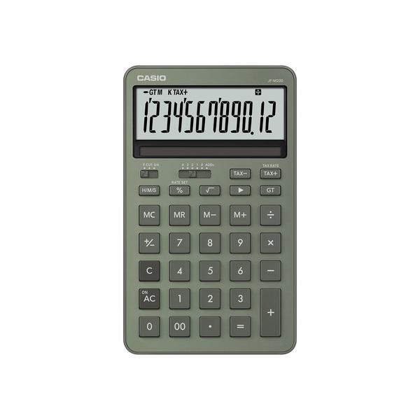 カシオ計算機 JF-M200-GN-N デザイン電卓 ジャスト型スタイリッシュ 12桁表示 税計算機能あり グリーン 52