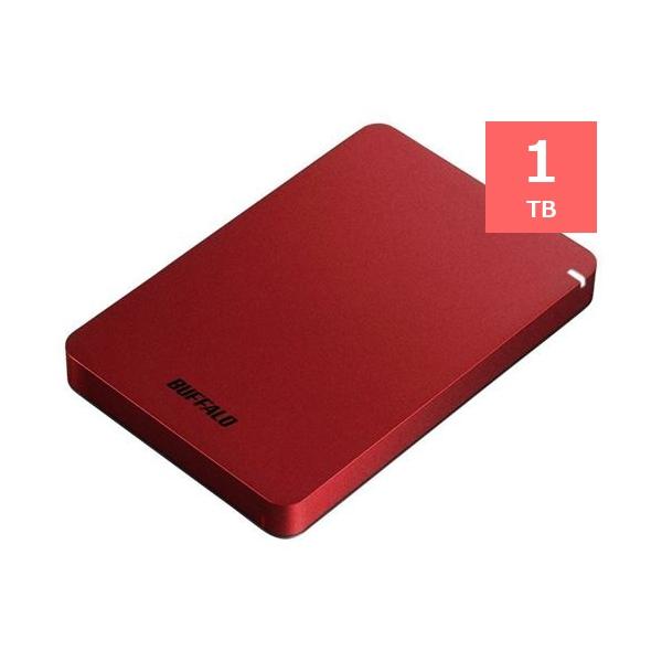 BUFFALO　HD-PGF1.0U3-RDA　ポータブル外付けHDD　1TB　レッド　HDPGF1.0U3RDA 124