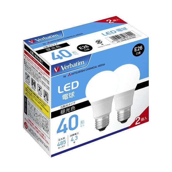 バーベイタム(Verbatim) LDA4D-G／LCV2X2 LED電球 40W相当 昼光色 71