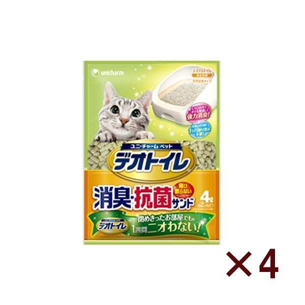 ユニ・チャーム １週間消臭・抗菌デオトイレ飛び散らない消臭・抗菌サンド ４Ｌ 【4個セット】 866