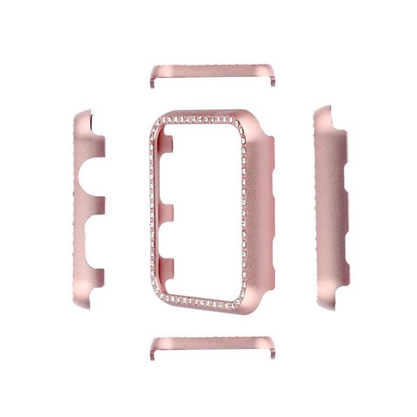 GAACAL W00290P2 APPLE WATCH 4-6／SE1-2／40MM メタリックスワロフスキーフレーム ピンク   500