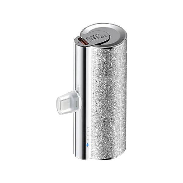 VEGER UQ-Lipstick-C-SL モバイルバッテリー5000mAh TYPE-C接続 ケーブルレス 1ポート シルバー 500