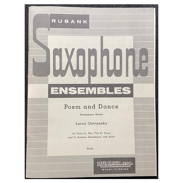 曲名：ポエムとダンス Poem and Dance作曲：Leroy Ostransky編成：サクソフォン 6重奏 (A.A.A.T.T.B)スコア+パート譜新品ではありますが長期在庫品の為軽微な汚れ/変色/角折れが御座います。予めご了承の上...