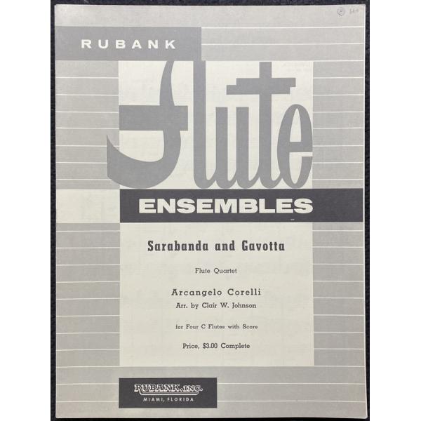 曲名：Sarabanda and Gavotta作曲：Arcangelo Corelli編曲：Claire W. Johnson編成：フルート4重奏スコア＋パート譜新品ではありますが長期在庫品の為軽微な汚れ/変色/角折れが御座います。予めご...