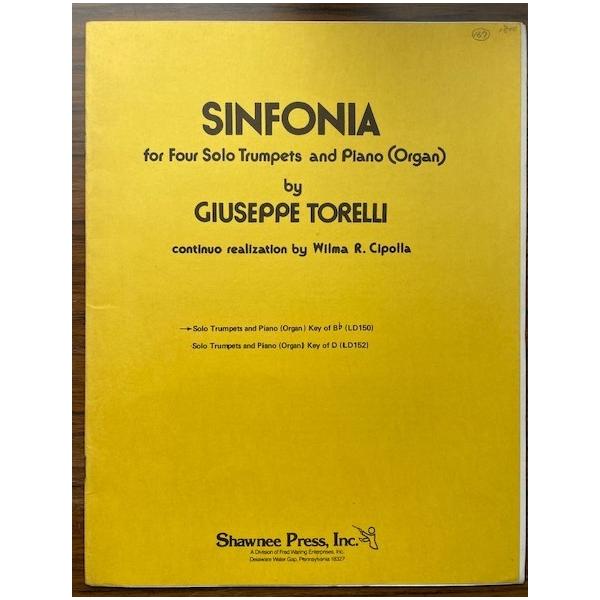 【訳あり商品】 トランペット4重奏曲　スコア＋パート譜4つのトランペットとオルガンのためのシンフォニア by GIUSEOOE TORELLI Key in B♭SINFONIA for Four Solo Trumpets and Pia...