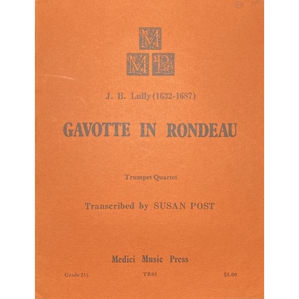 トランペット4重奏曲　スコア＋パート譜GAVOTTE IN RONDEAUJ. B. LullyTranscribed by SUSAN POSTMedici Music Press新品ではありますが長期在庫品の為軽微な汚れ/変色/角折れが...
