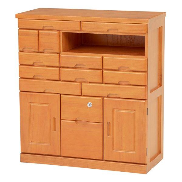 多引き出しのFAX台。鍵付きの引出しには重要なものを保管できます。