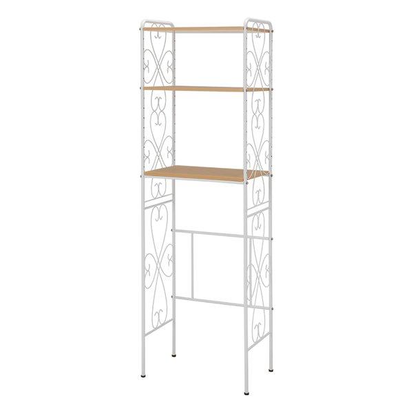 アイアンの曲線がエレガントで、冷蔵庫の上を有効活用できる冷蔵庫ラック。