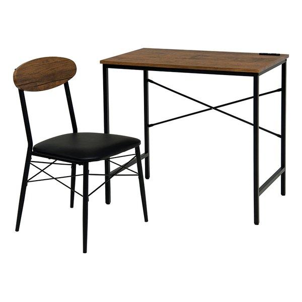 ワンルームでも使いやすいコンセント付きデスクチェアセット