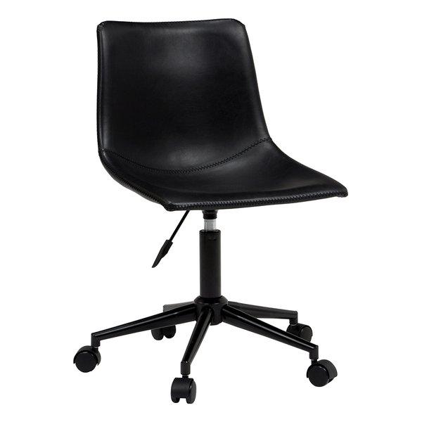 まるで本革のようなヴィンテージ調のチェア。昇降式でキャスター付きなのでデスク周りで使いやすい。