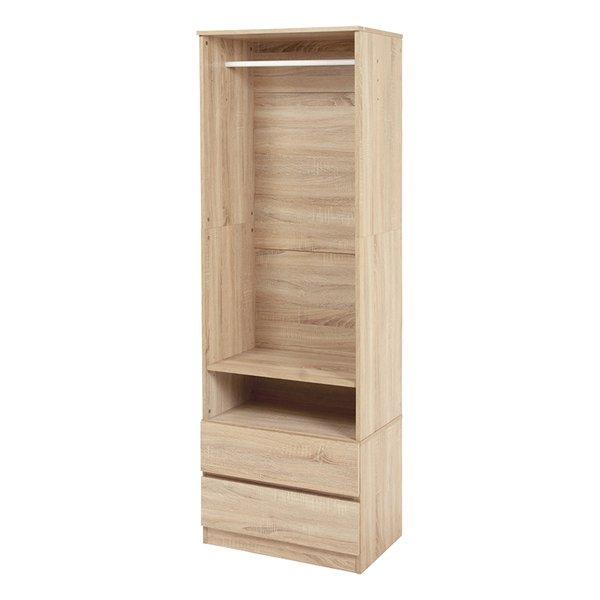 シンプルに収納出来る引き出し収納付きワードローブ。2サイズ展開。