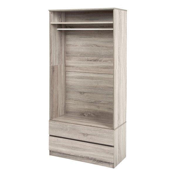 シンプルに収納出来る引き出し収納付きワードローブ。2サイズ展開。